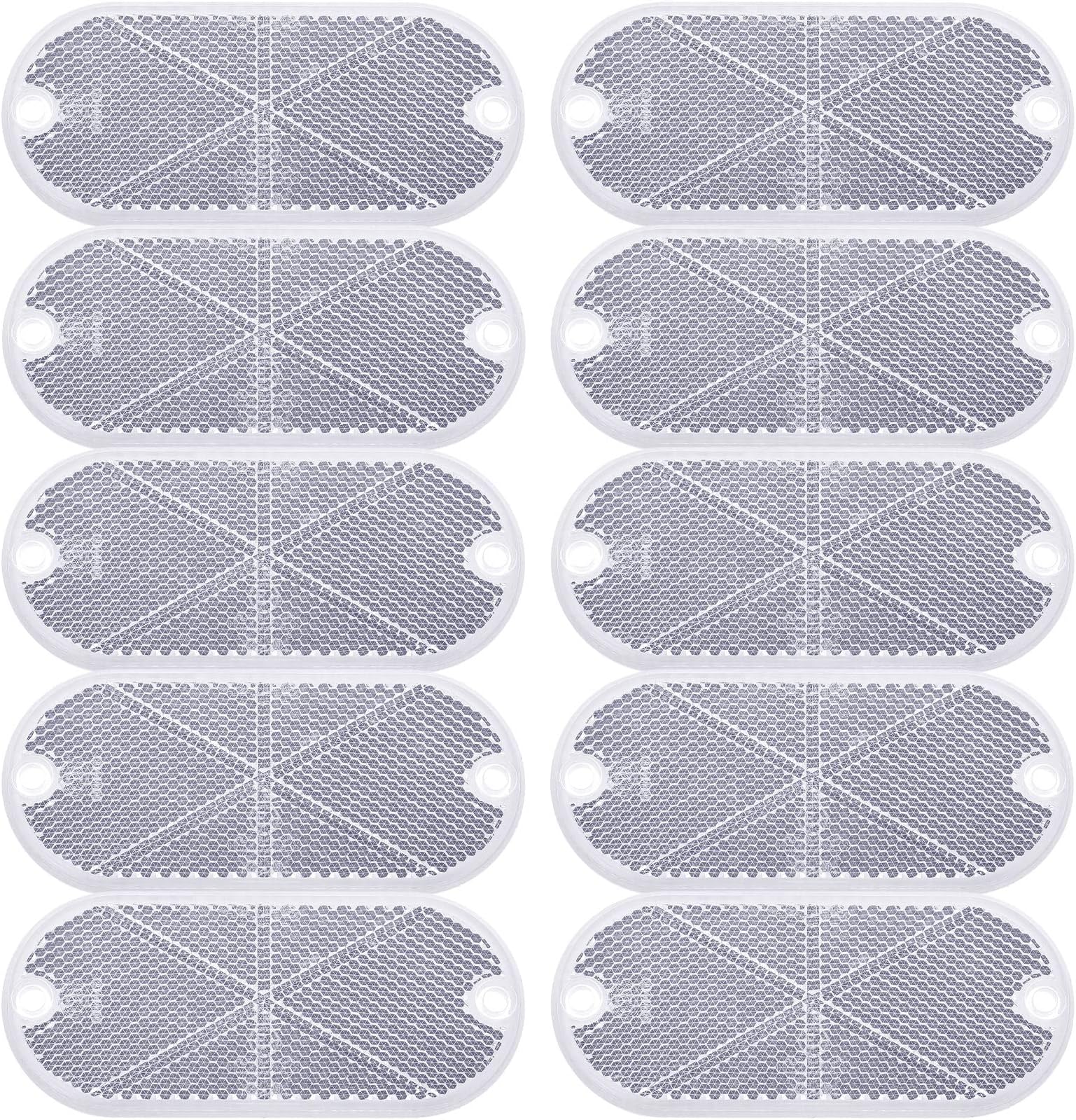 Amazon.com: 10 Pack Front Reflector Oval Reflector for Driveway Fence ...