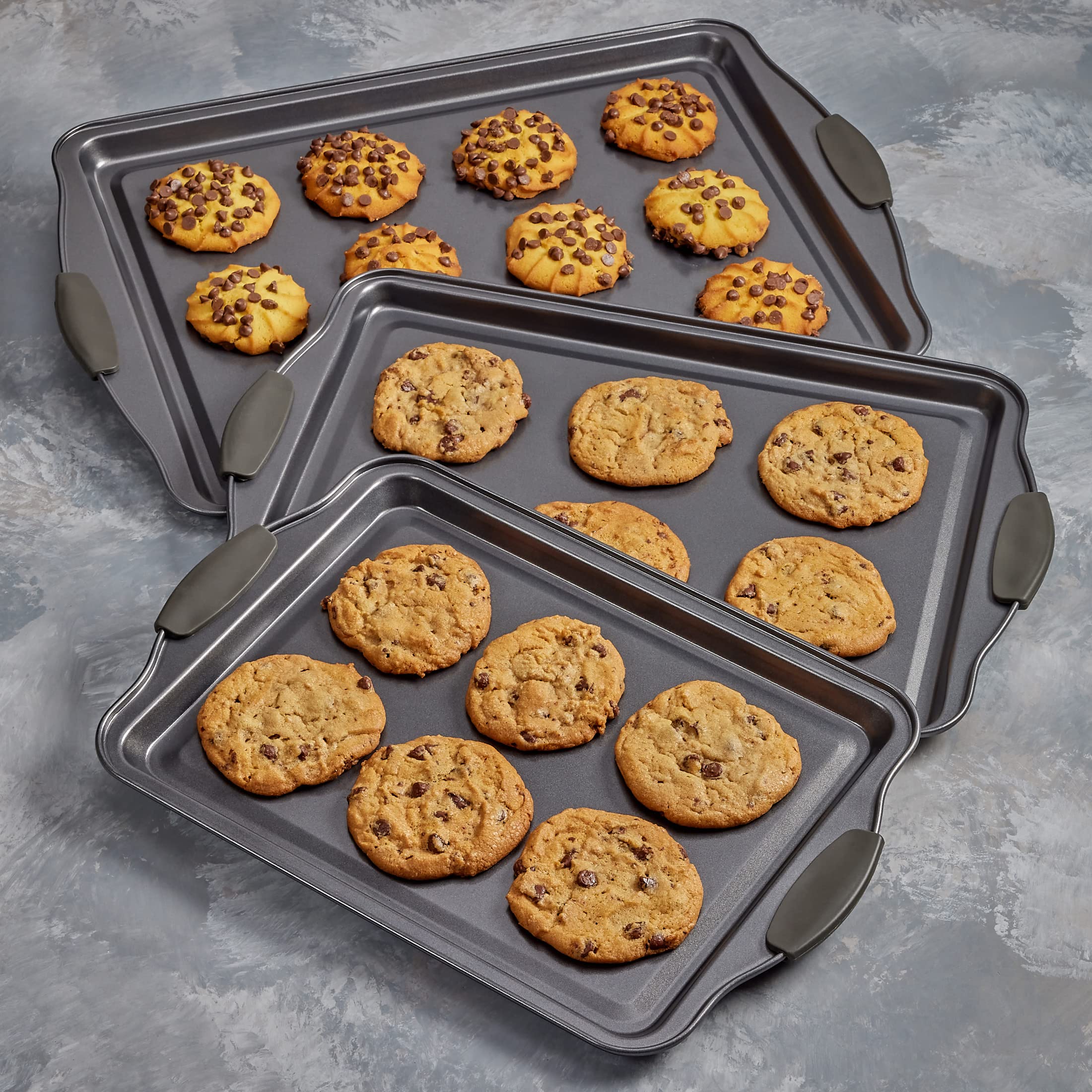 Snapklik.com : Non-Stick Baking Sheet Set 3 Pcs For Cookies & More ...