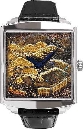 Amazon.co.jp: [浄雅] 高級蒔絵時計 URUSHI MAKIE 漆塗り ハンドメイド文字盤 「山水ver2」 自動巻き メンズ腕 ...