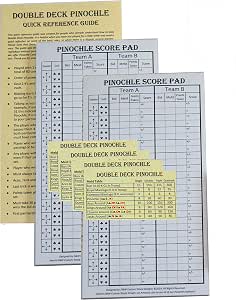Pinochle Score Pad Pack of 2: Two-40 Page Score Pads, Four Meld Tables ...