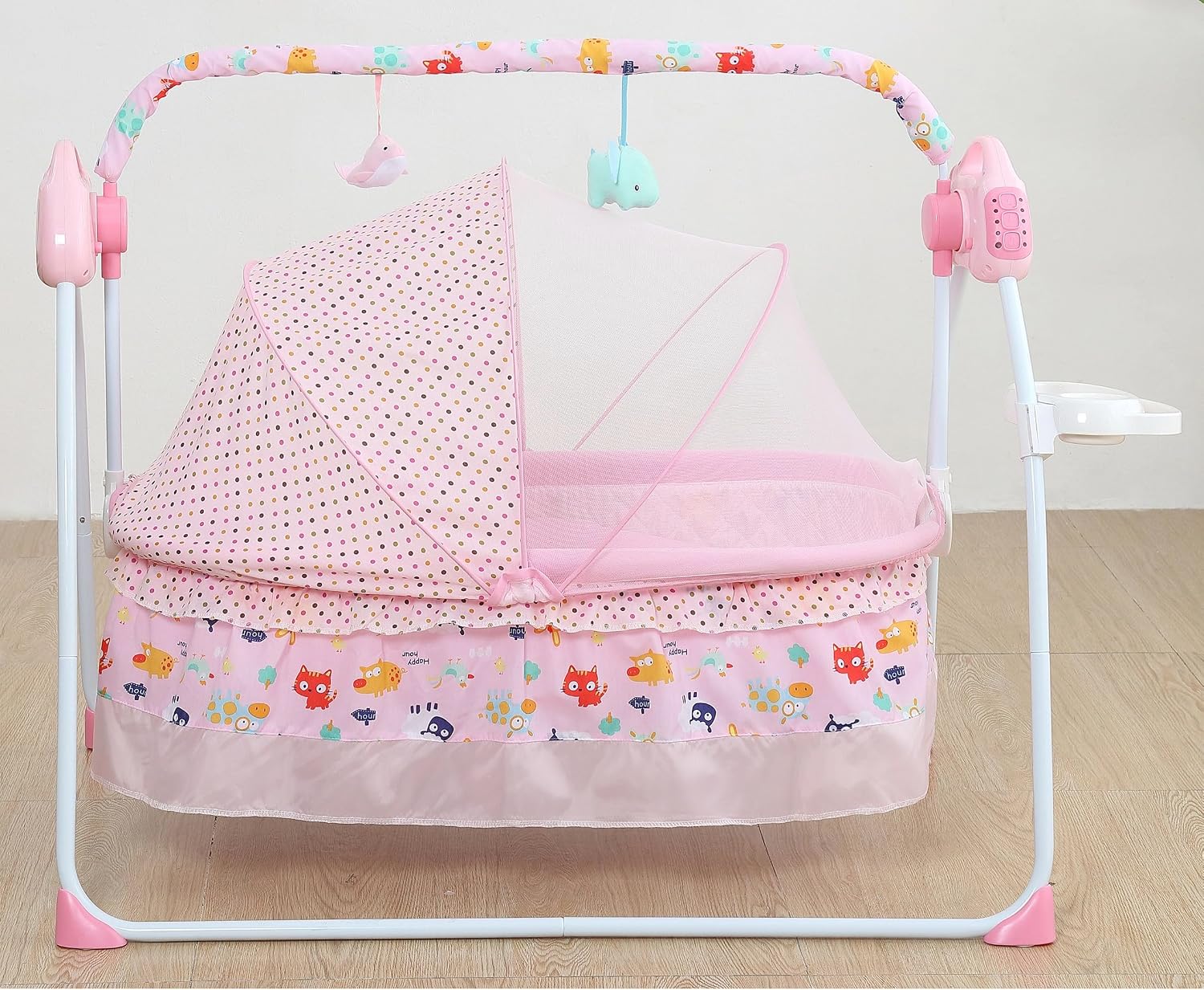BabyTeddy Premium Automatic Electric Baby Swing Cradle with ...
