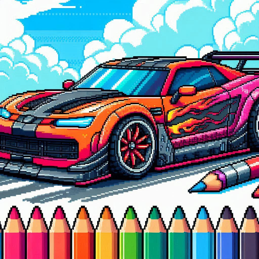 Cars Pixel Art Coloring Book for Kids : Color by Number - Coloring ...