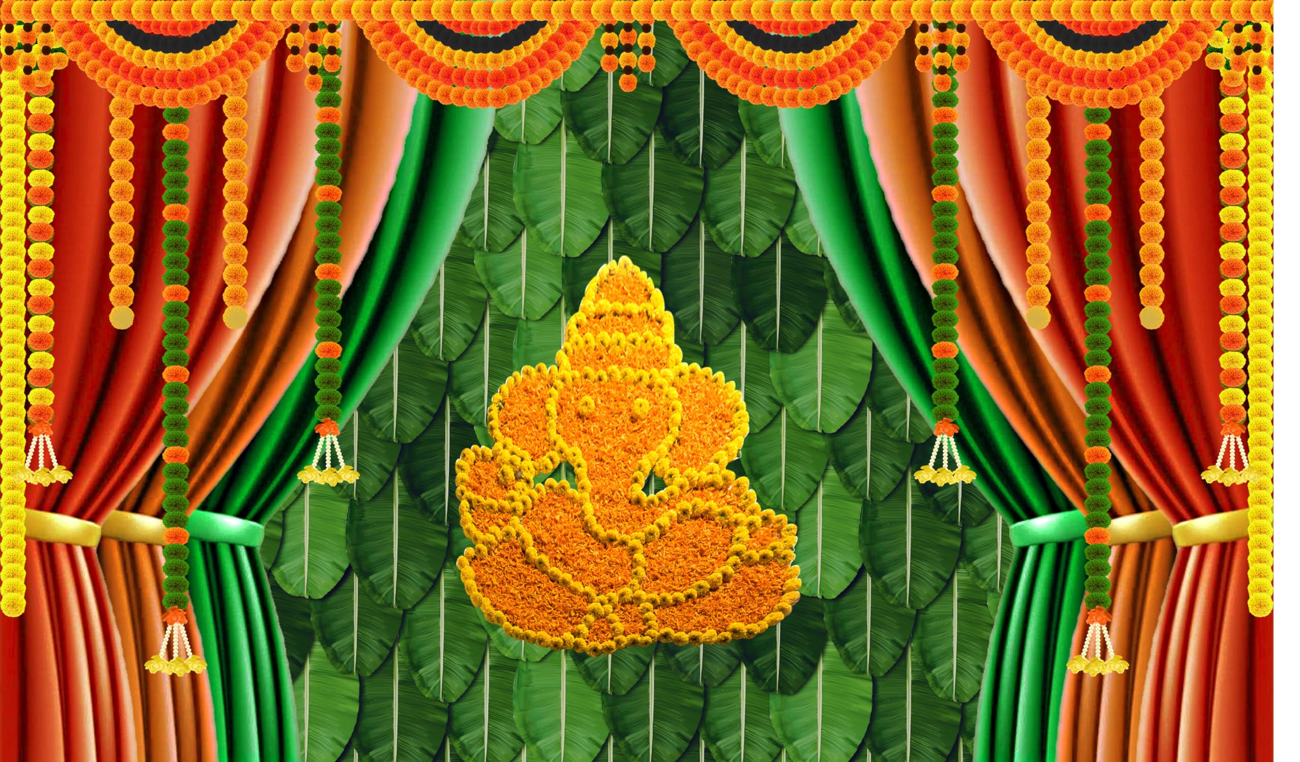 Ganpati Decoration Design Pattern Exclusive Peacock Design Flower