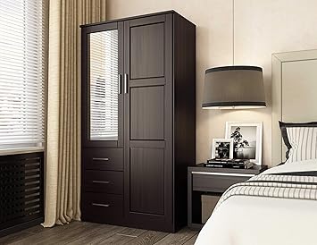 Amazon.com: Palace Imports Metro 100% Solid Wood Wardrobe with Mirror ...