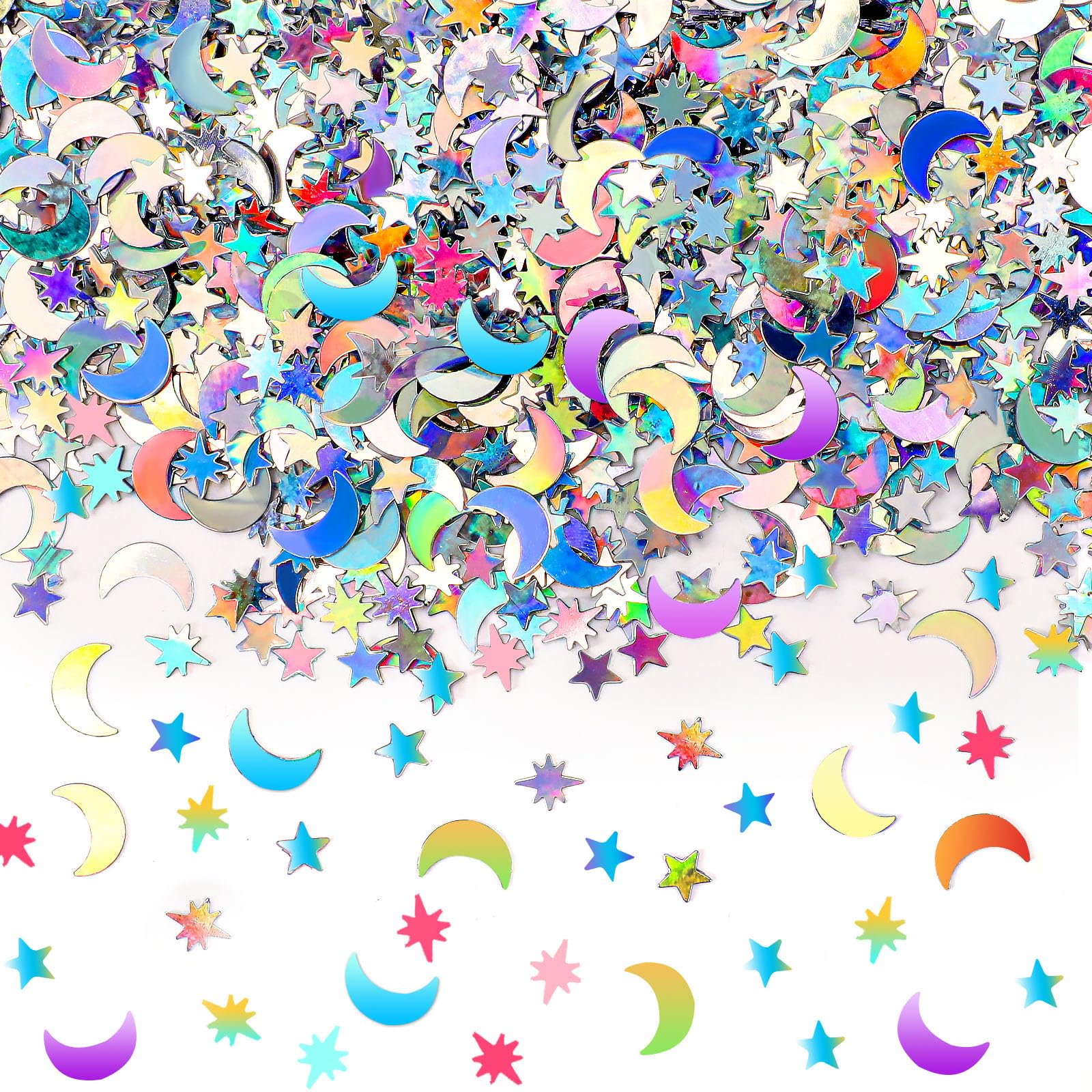 Amazon.com: MARFOREVER Holographic Star Moon Confetti, Glitter Birthday ...