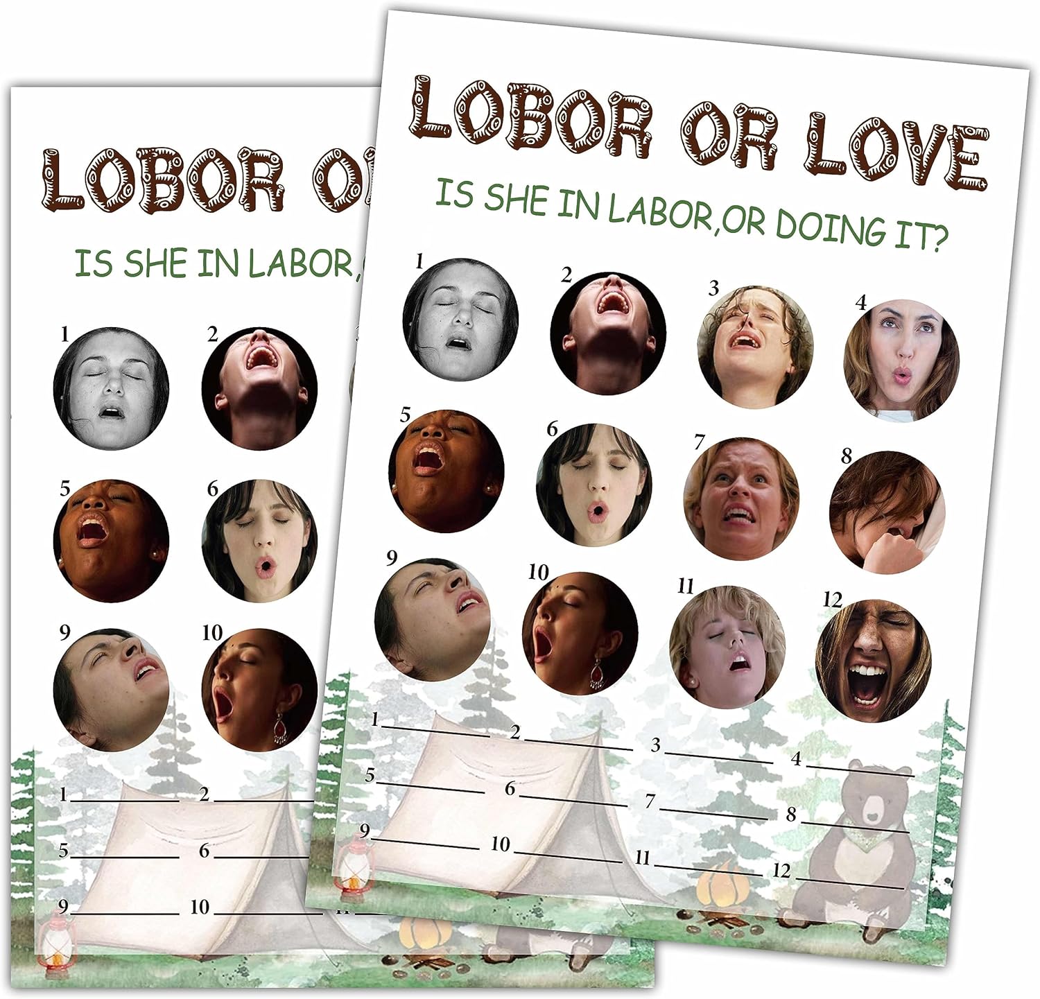 Amazon.com: Qoamp Jungle Labor or Love Baby Shower Games, 25 Forest ...