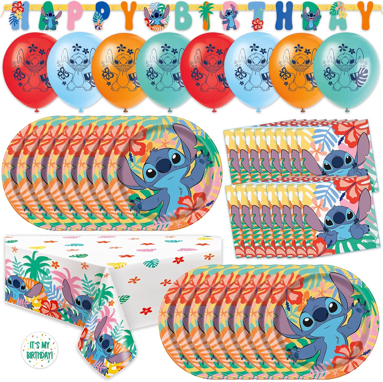Amazon.com: Lilo and Stitch Birthday Party Decorations for 16 | Banner ...
