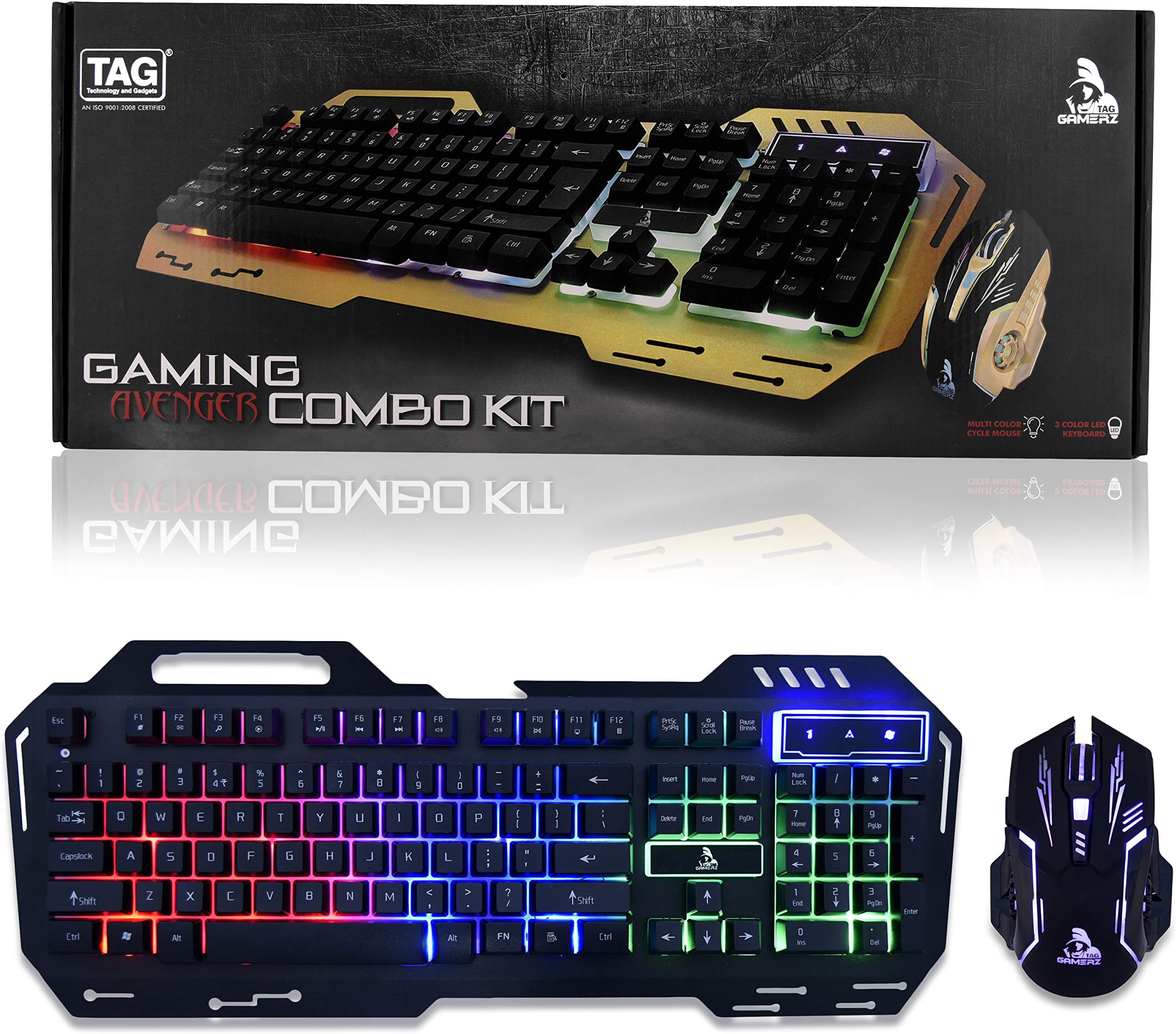 Amazon.in: Buy TAG GAMERZ Gaming Combo KIT Avenger RGB Keyboard/Mouse ...