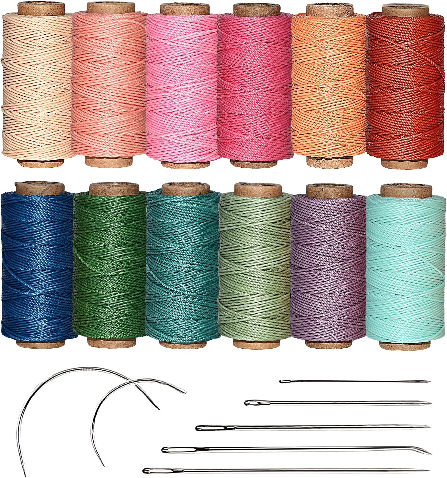 Amazon.com: Kivisin Colorful Round Waxed Thread, 0.8mm Wax Strings 35 ...