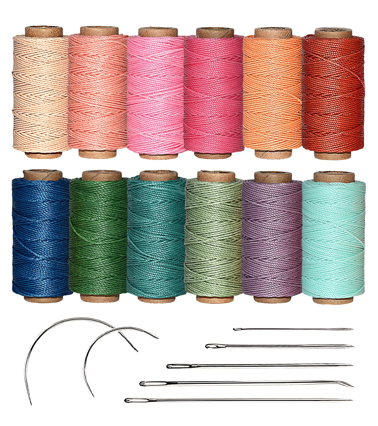 Amazon.com: Kivisin Colorful Round Waxed Thread, 0.8mm Wax Strings 35 ...
