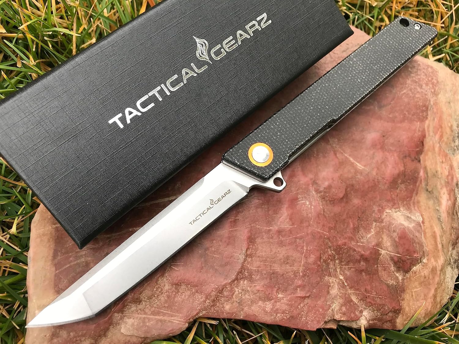 Amazon.com : TACTICAL GEARZ Pocket Knife for EDC, Flax Micarta Handle ...