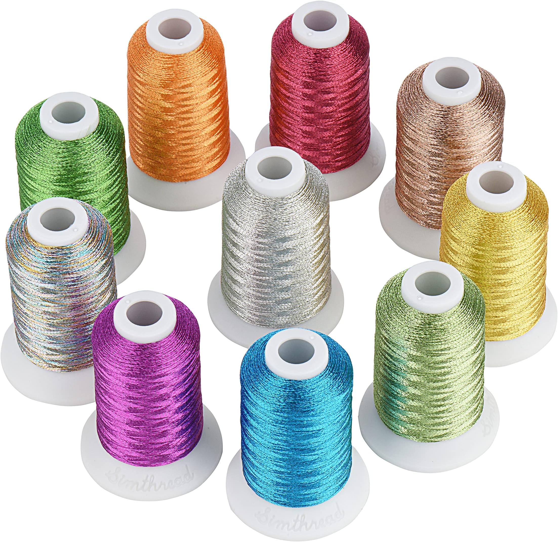 Amazon.com: 18 Spool Metallic Embroidery Machine Thread + Thread Nets