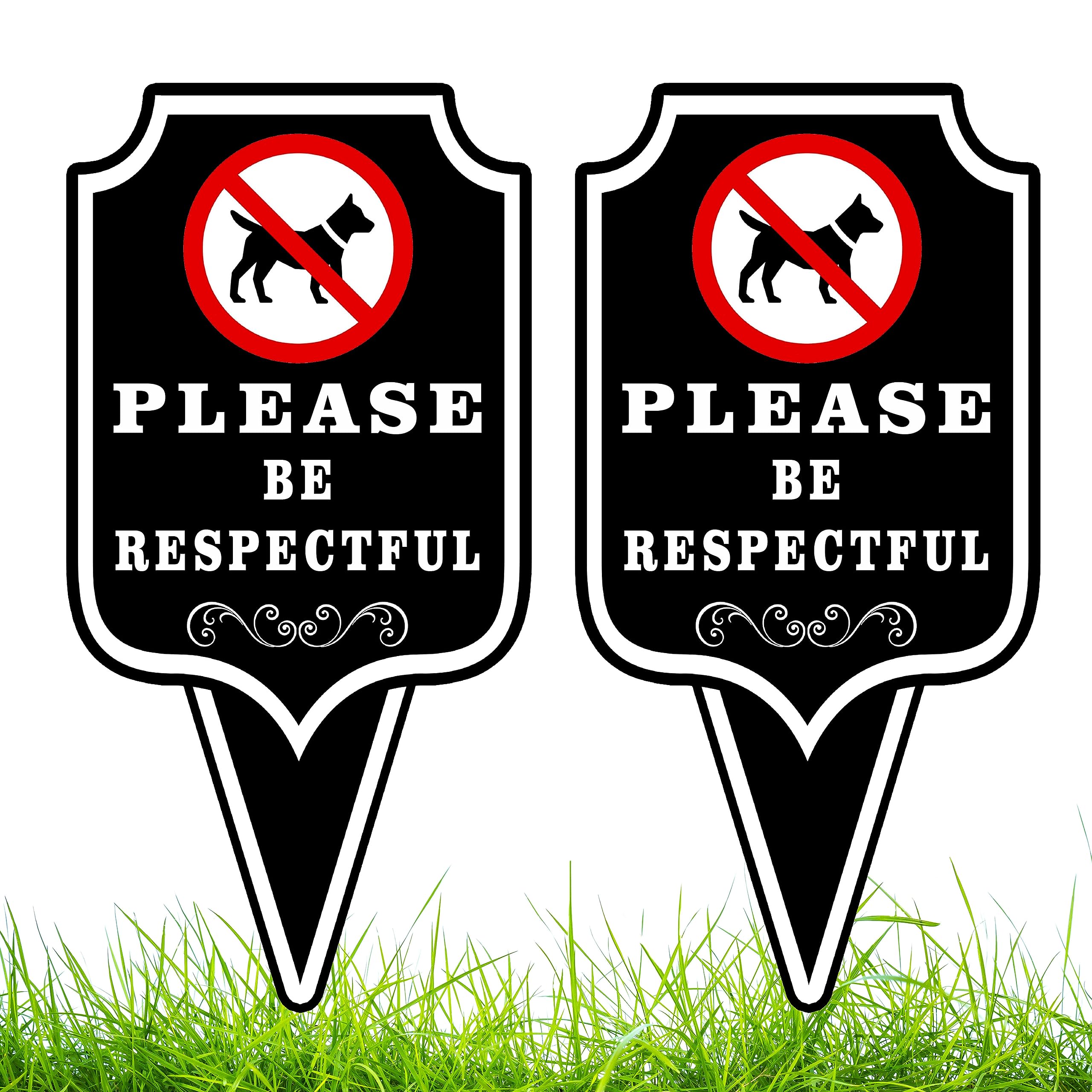 Amazon.com: 2 PC Please Be Respectful Dog Signs - 12x6 Double Sided ...