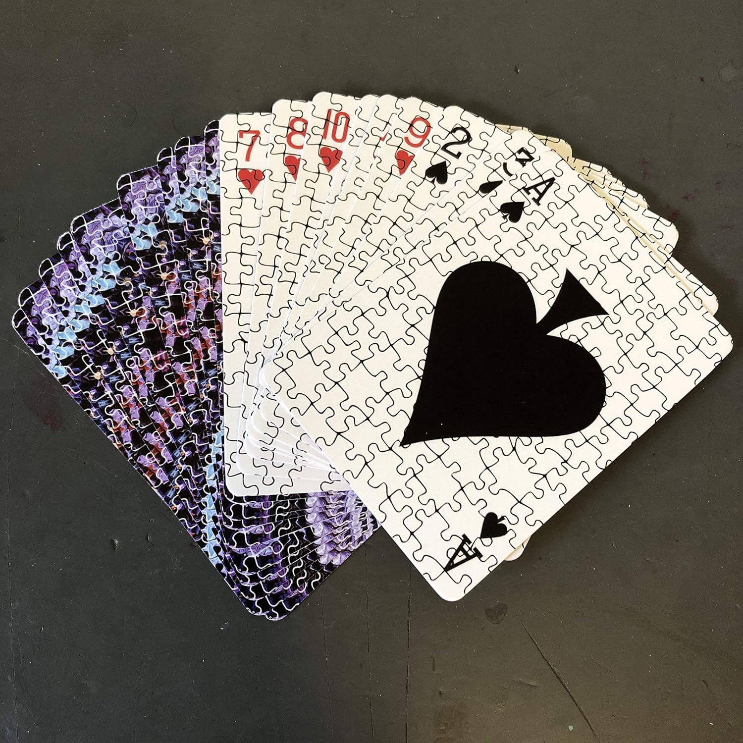 Amazon.com: Playing Card Deck Puzzle Piece Kaleidoscope (Black) : Toys ...