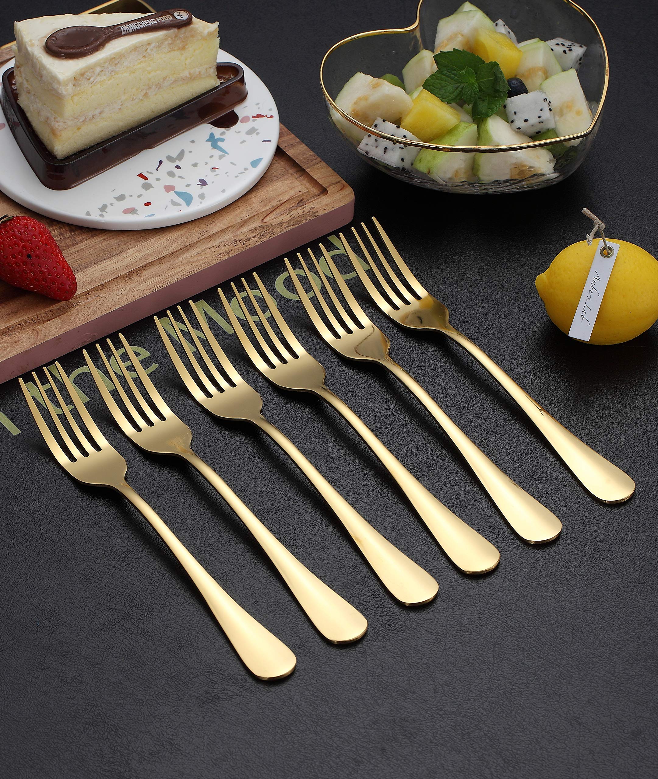 Snapklik.com : Kyraton Gold Dinner Forks - 6 Piece Set