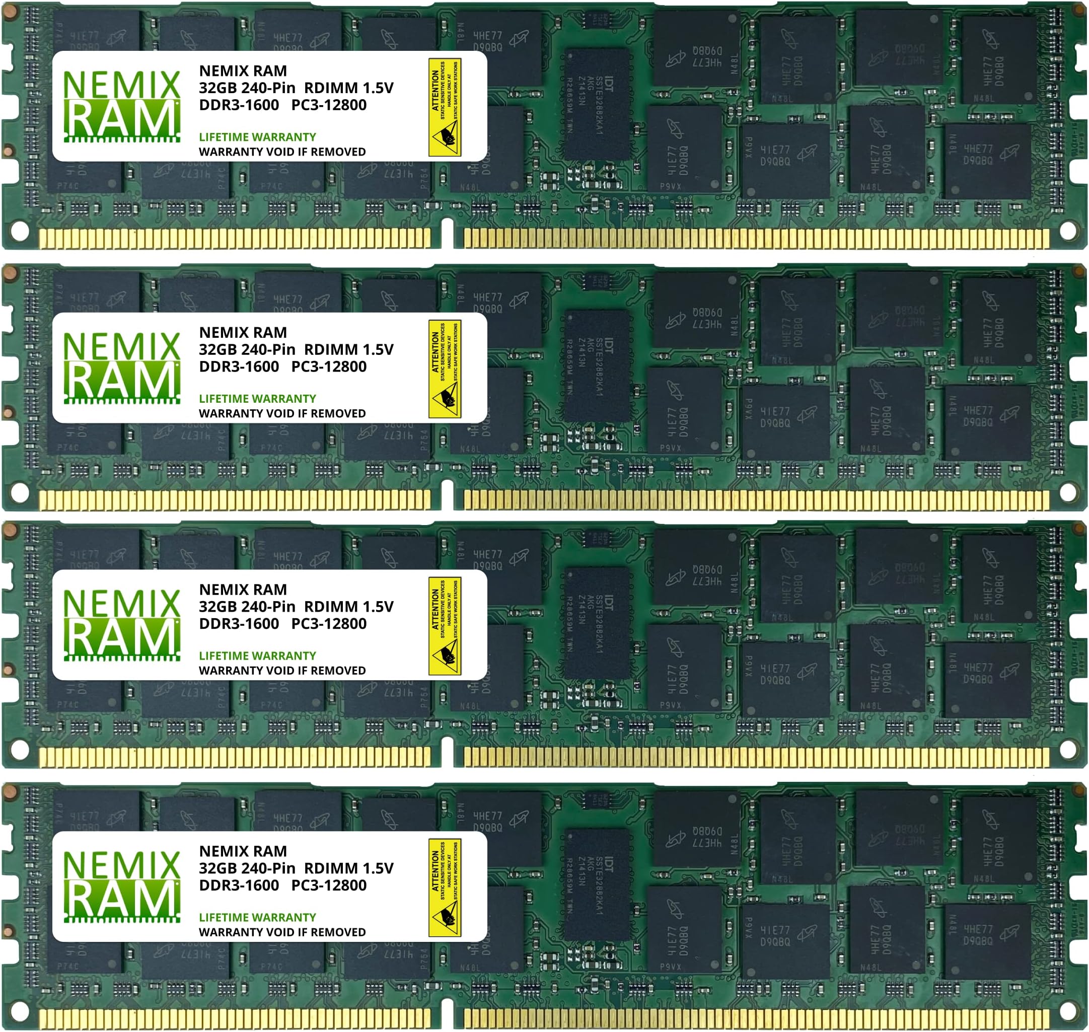 32GB (2x16GB) DDR3-1600MHz PC3-12800 ECC RDIMM 2Rx4 1.35V Registered Server Memory by NEMIX RAM ...