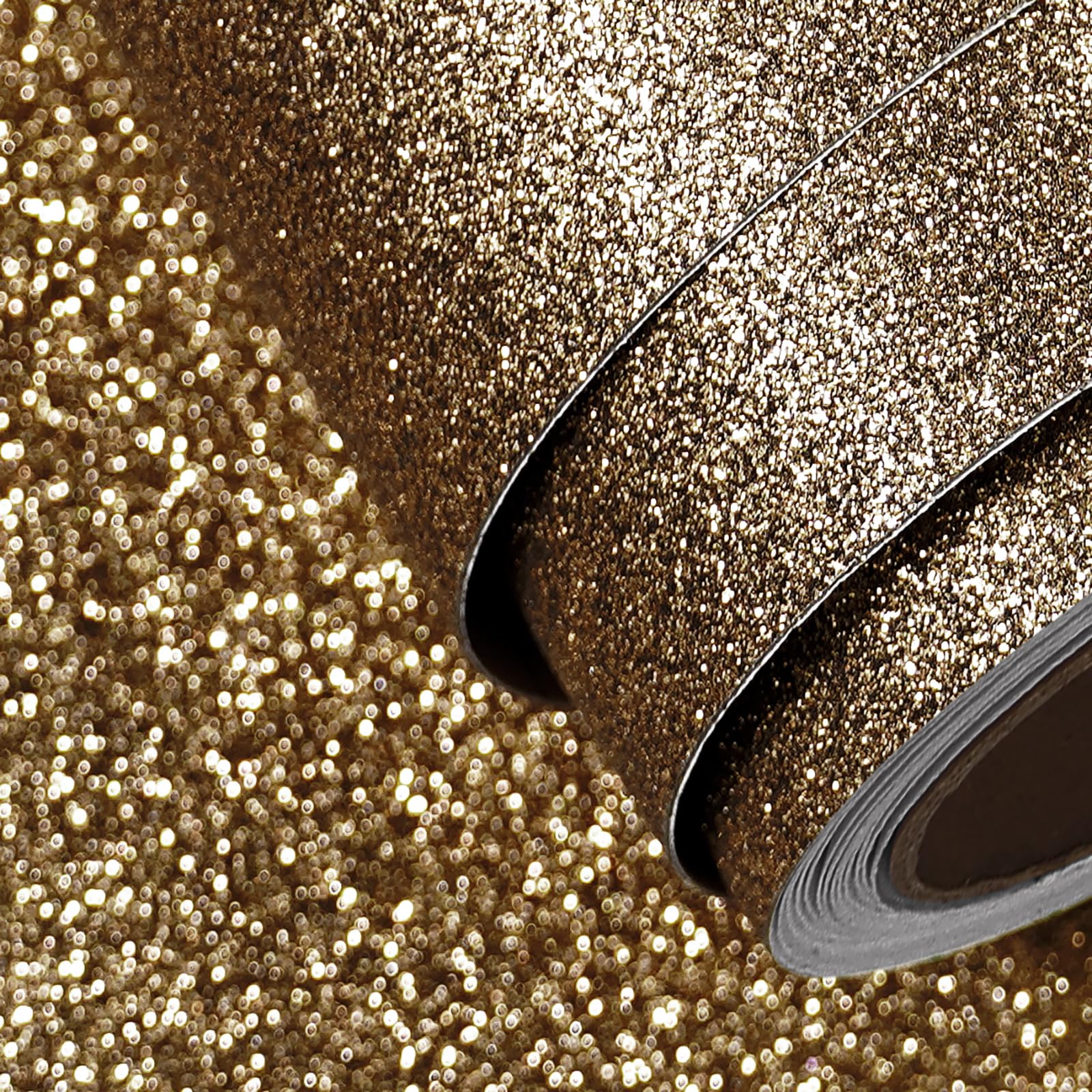 FunStick Brown Gold Glitter Wallpaper Peel and Stick Sparkle Wallpaper ...