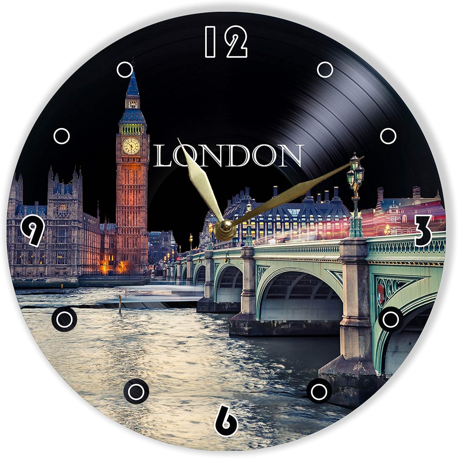 Sofi-G London vinyl clock painted - Wall Clock United Kingdom - Gift ...