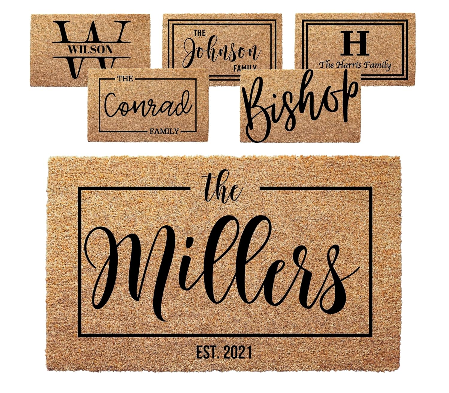 Amazon.com: Personalized Door Mat with Family Name - Custom Doormat ...
