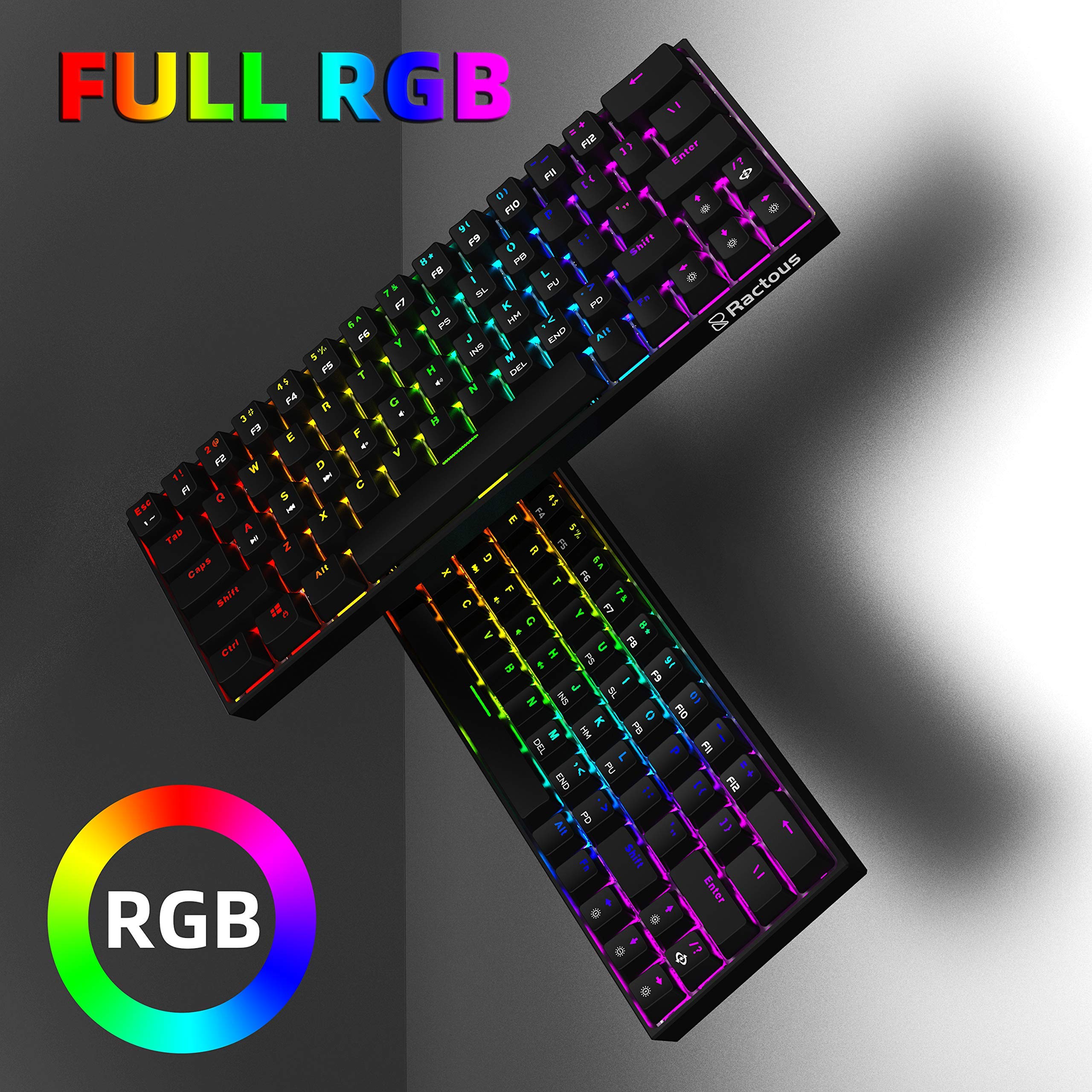 Buy Ractous RTK63 60% Mechanical Gaming Keyboard True RGB Backlit Type ...