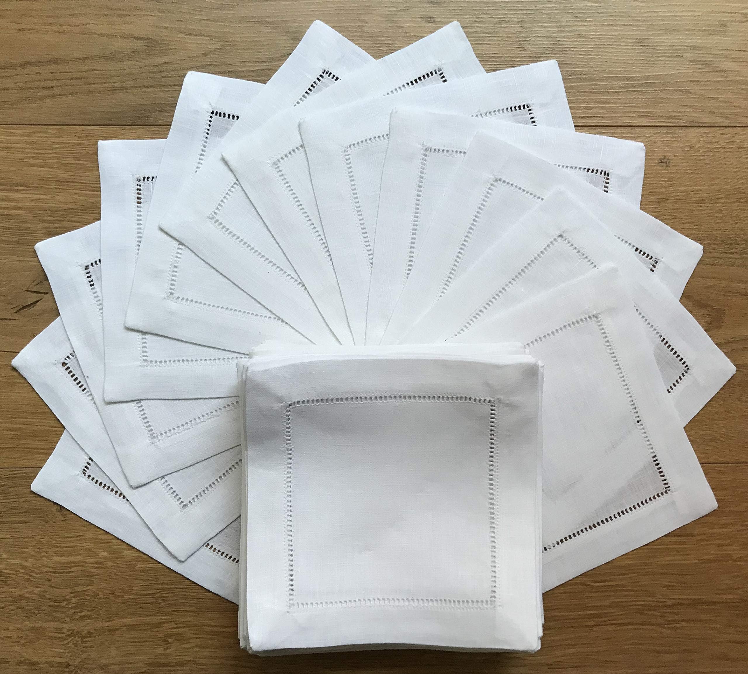 Amazon.com: HCRAFT Embroidered White Cocktail Napkins 6"x6" Set of 6 ...