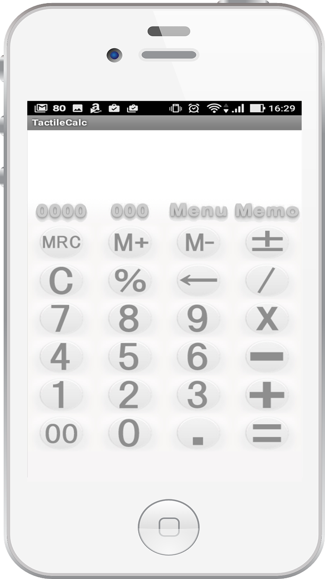 Aplicación Tactile calculator White free en Amazon Appstore