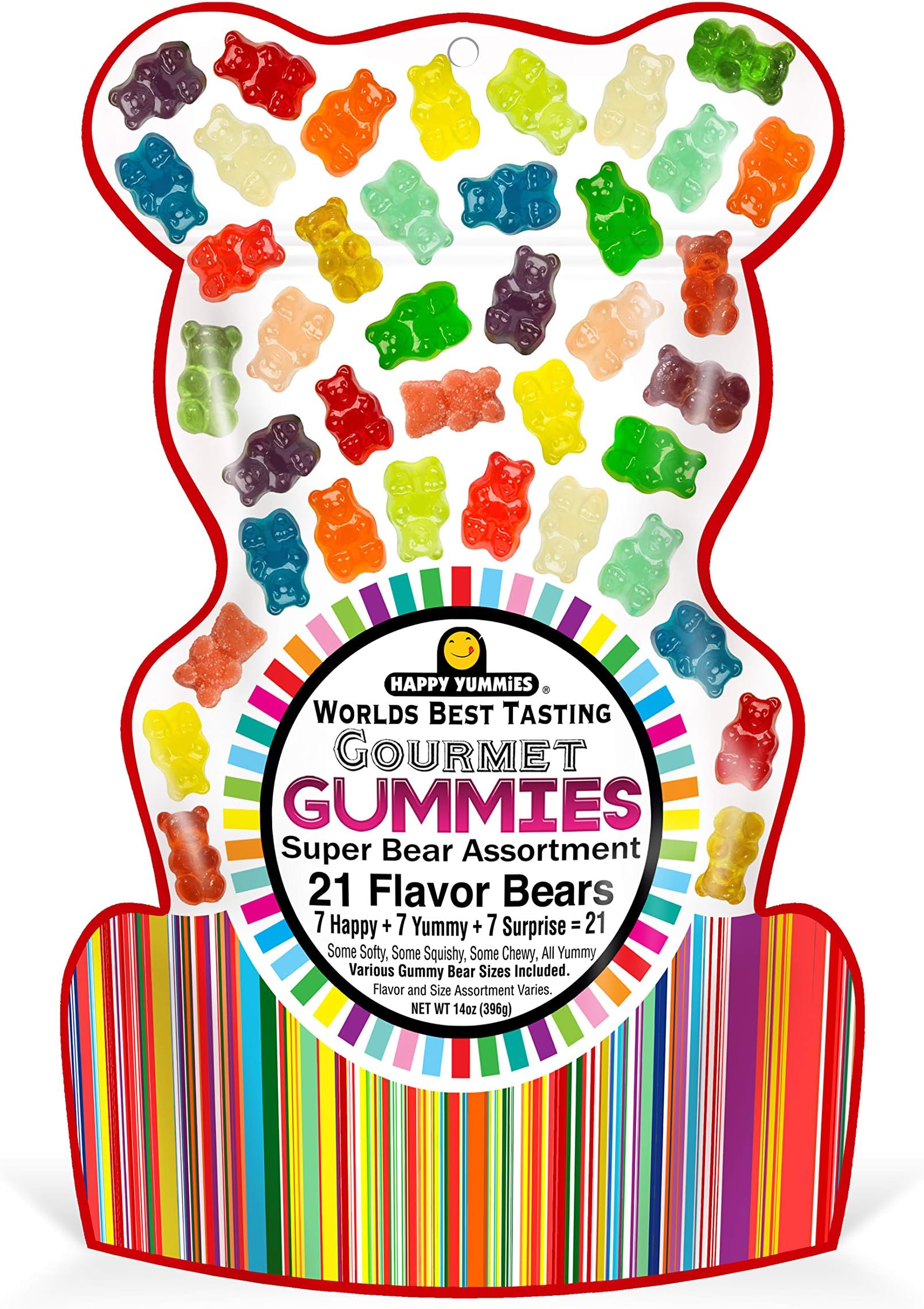 Amazon.com : Happy Yummies Worlds Best Tasting Gourmet Gummies 21 ...