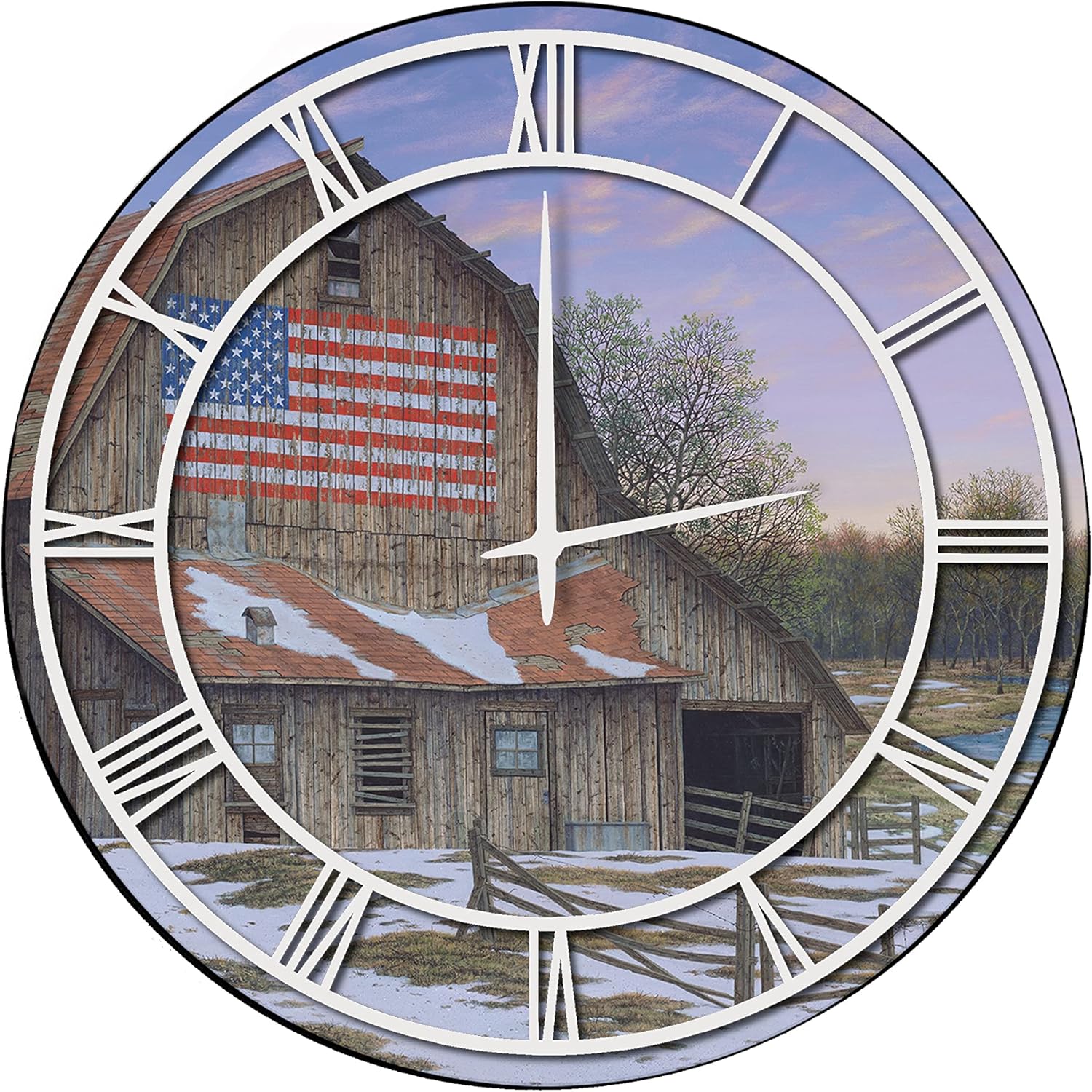 Amazon.com: House & Homebody Co. Large Wooden Wall Clock, Imaged ...