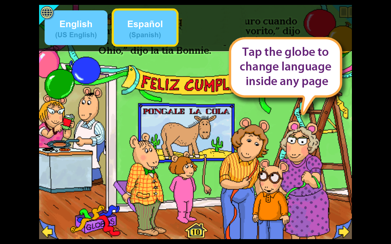 Arthur's Birthday - interactive storybook in English and Spanish - App ...