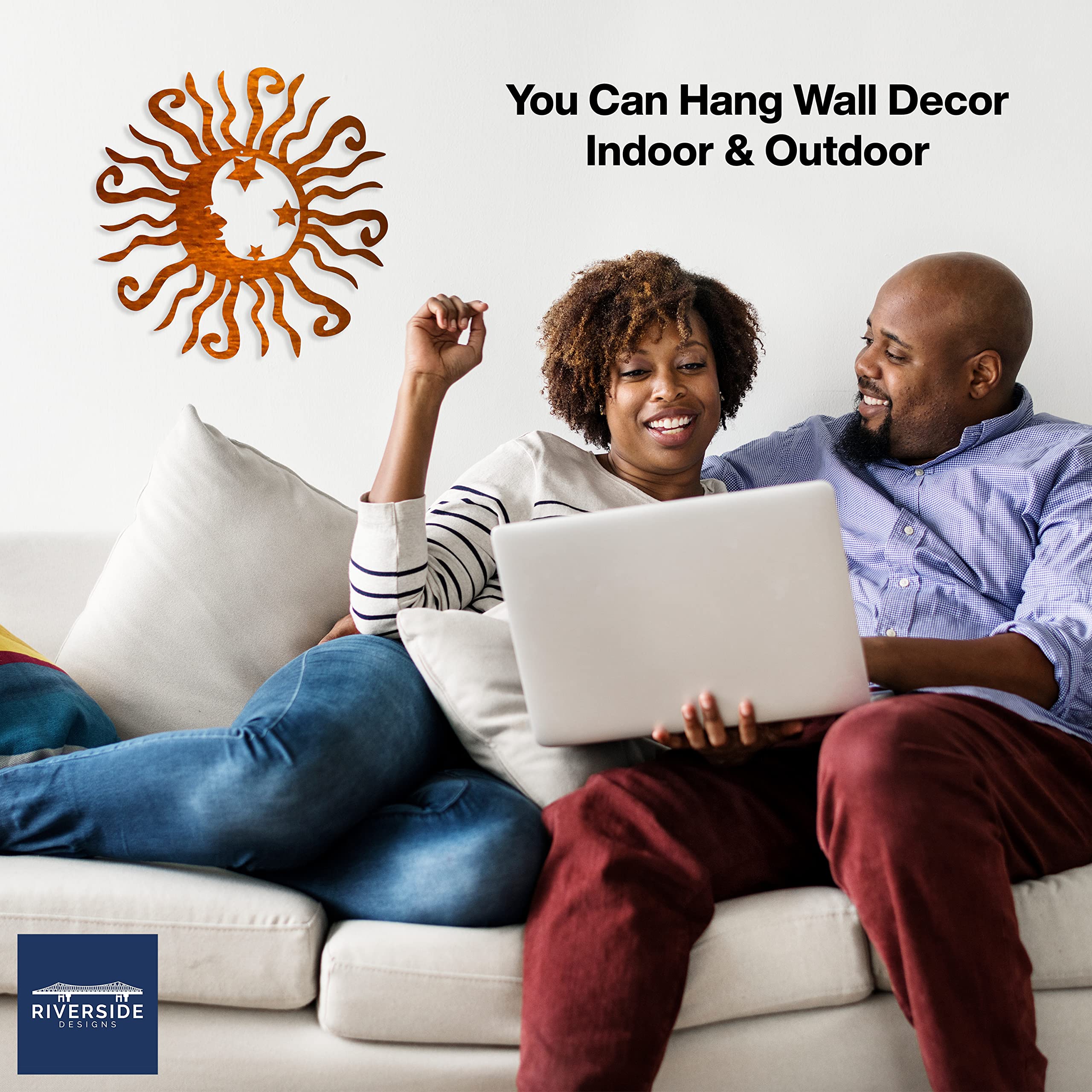Snapklik.com : Riverside Designs Wacky Solar Moon Metal Wall Art Steel ...