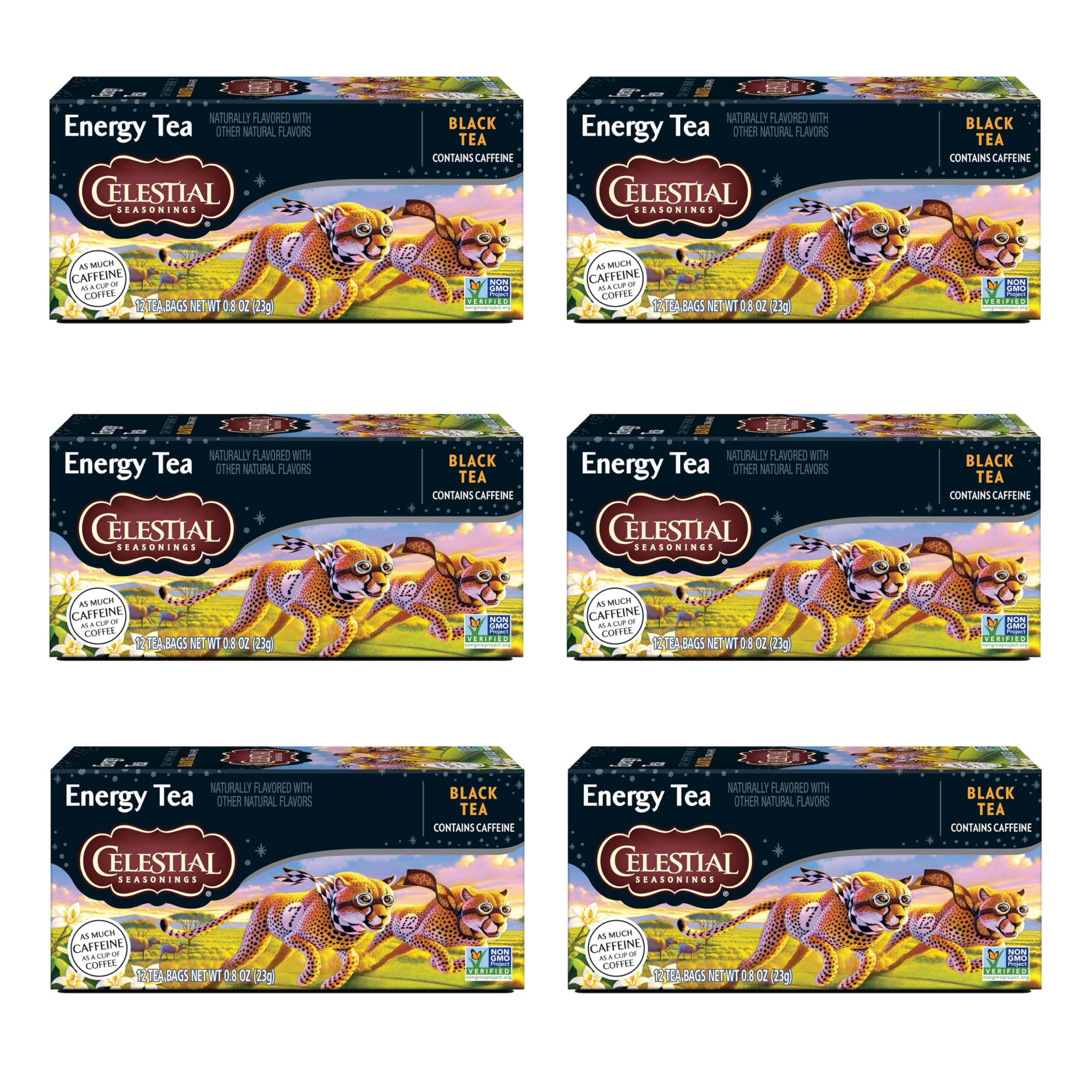 Amazon.com : Celestial Seasonings Energy Black Tea, Caffeinated, 12 Tea ...