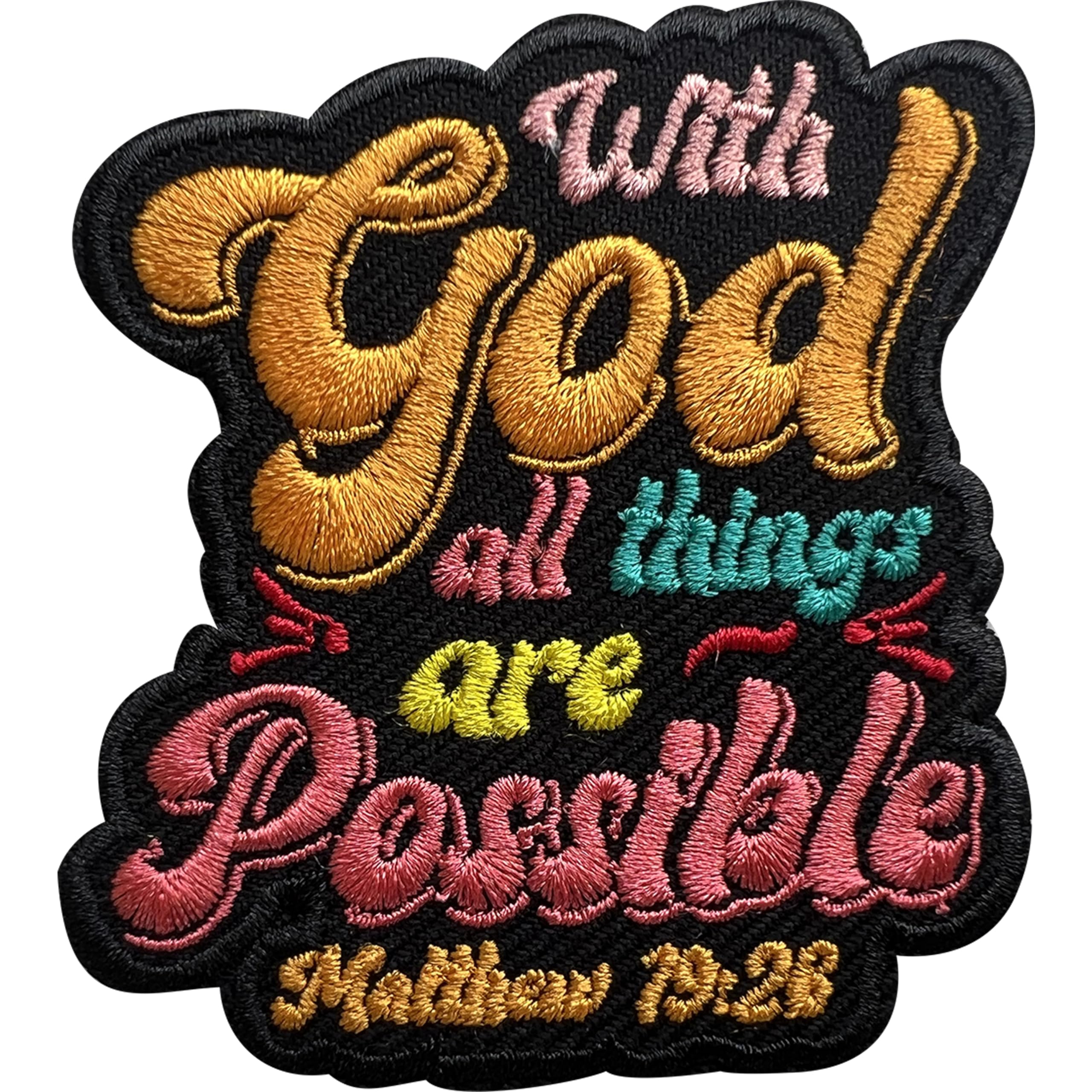 Amazon.com: Zolawe with God All Things are Possible Patch, Sew On Iron ...