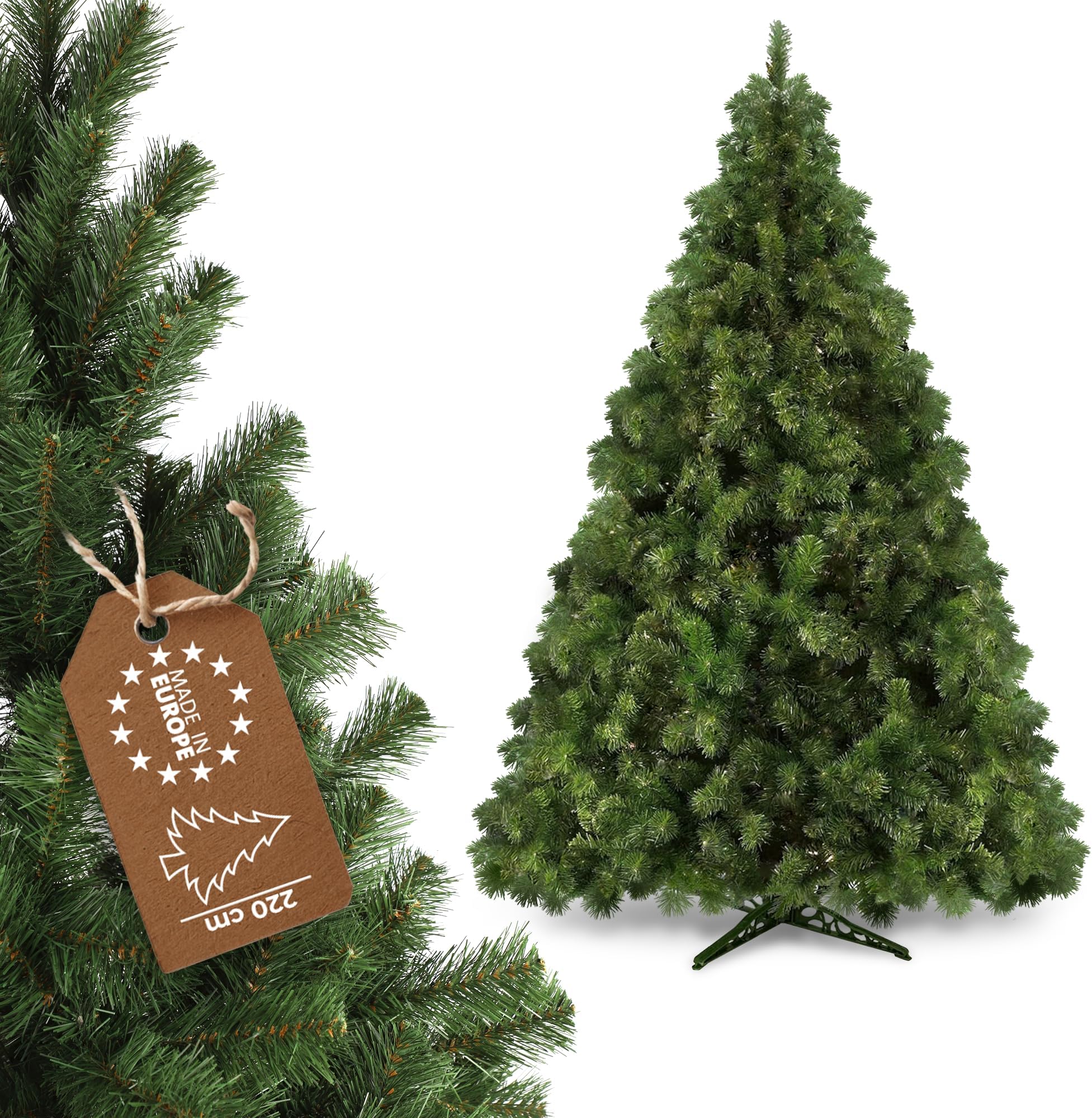 KADAX Christmas Tree 7ft, Artificial Xmas Tree on Natural Pine Trunk ...