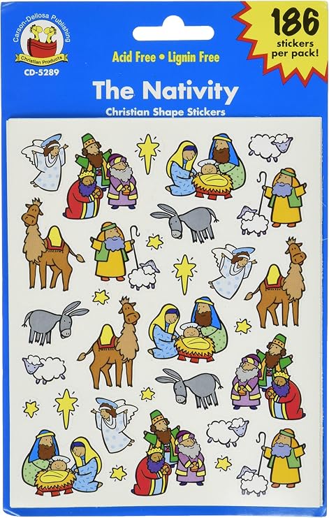 Amazon.com: Carson-Dellosa The Nativity Shape Stickers - Great for ...