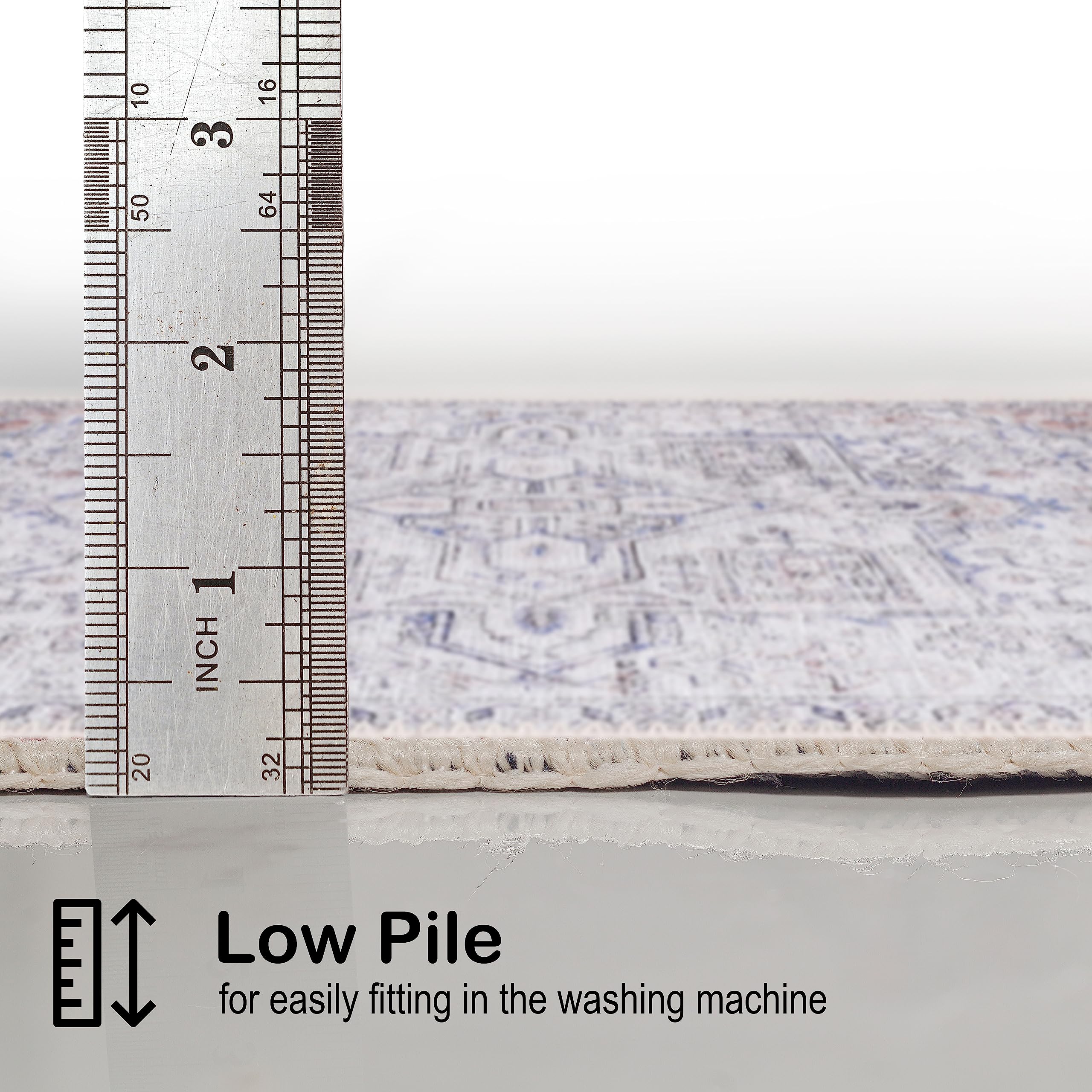 Adiva Rugs Machine Washable Area Rug with Non Slip Backing for Living ...