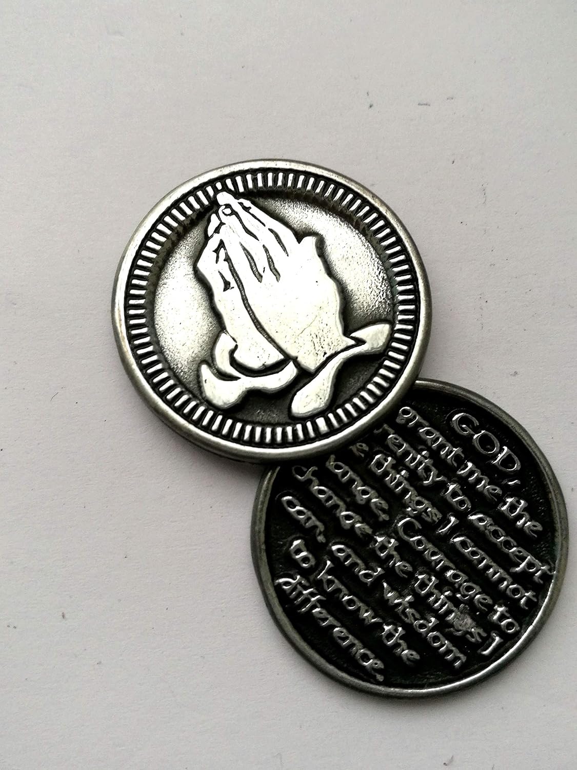 Rosaria Praying Hands Pocket Token - Hanging Ornament - Pewter ...