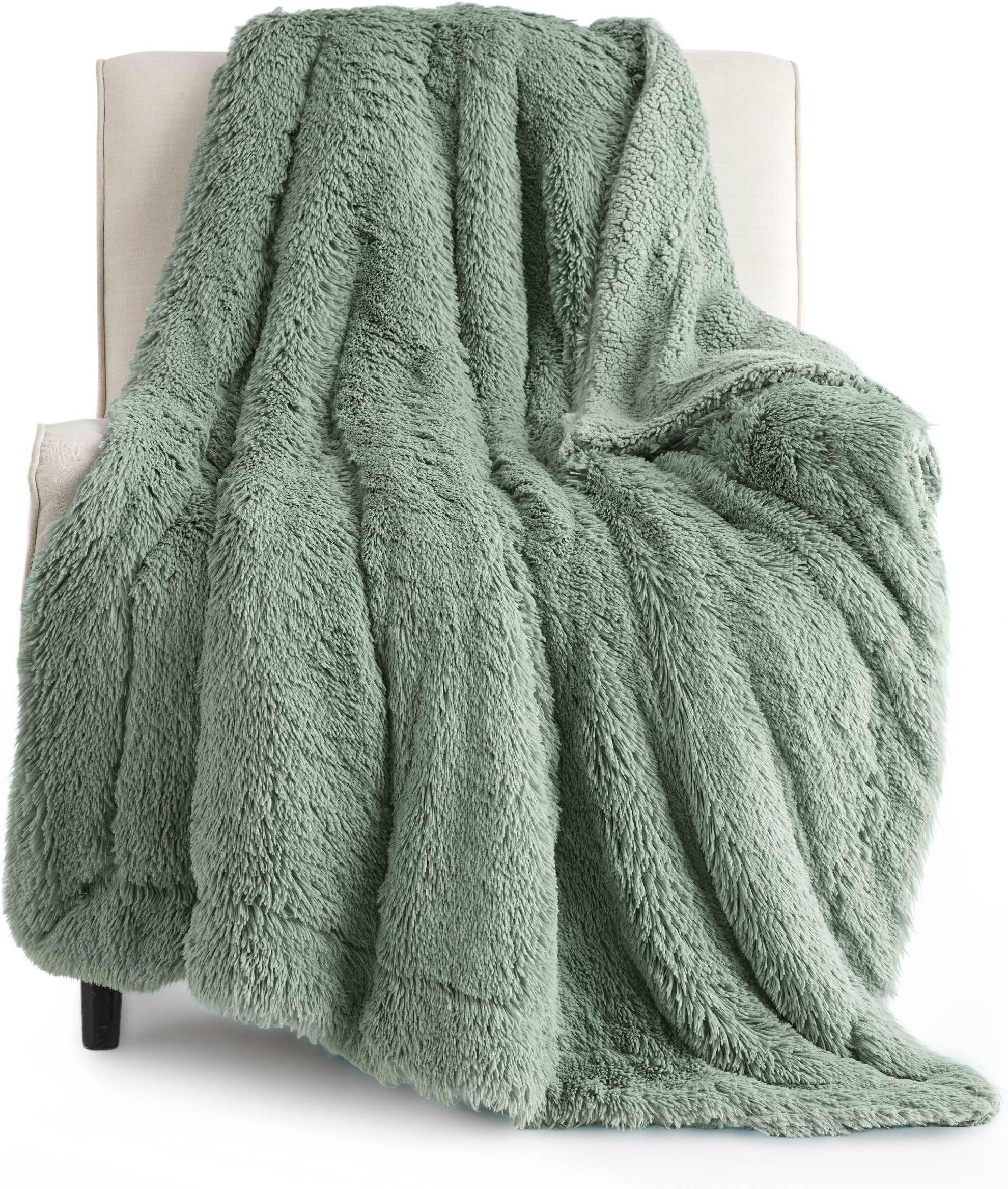 Amazon.com: Bedsure Soft Olive Green Twin Blanket for Bed, Fluffy Fuzzy ...
