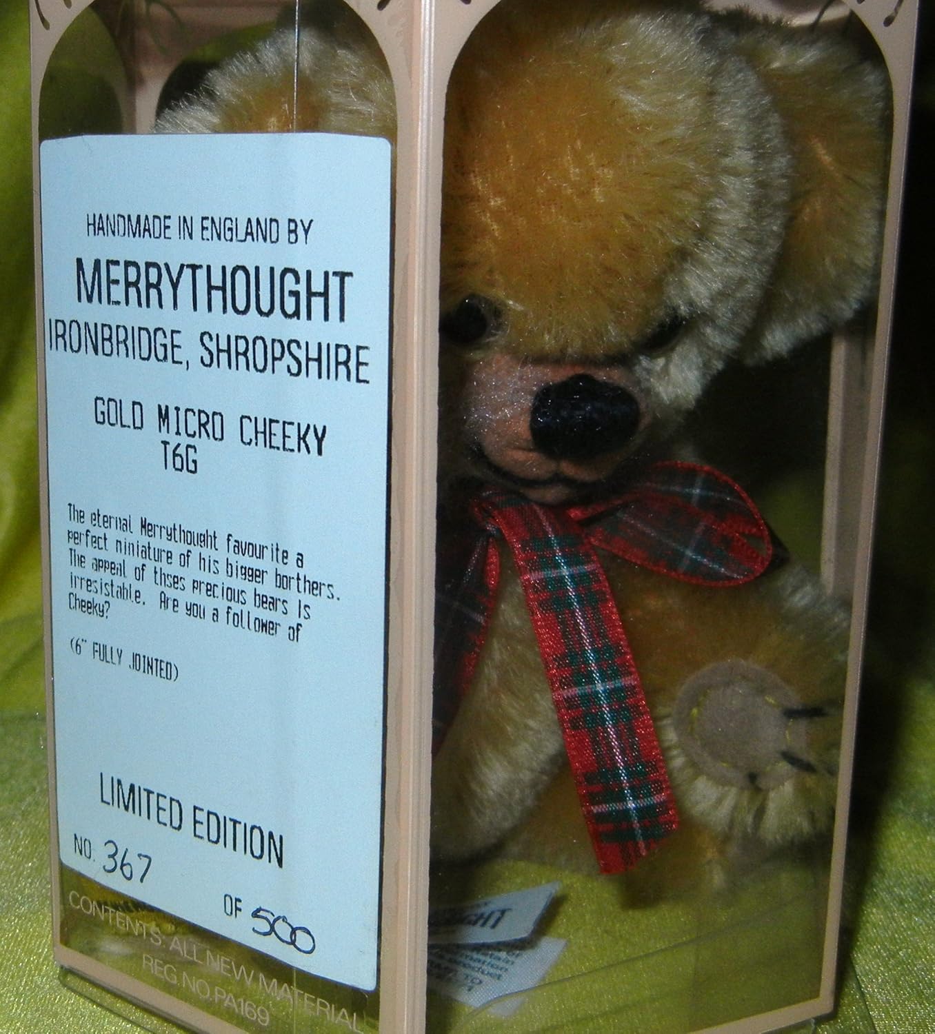 Amazon.com: Merrythought 6" Gold Micro Cheeky Teddy Bear Limited ...