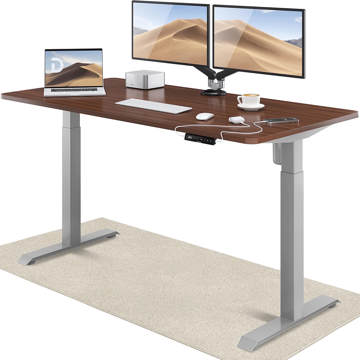 Amazon.com: Desktronic Height-Adjustable Desk (160 x 80 cm) - Sitting ...