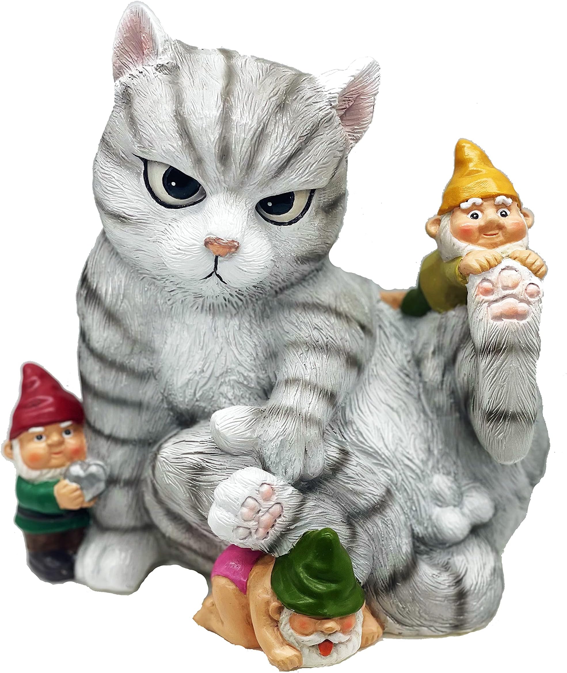 Amazon.com: Hilarious Home Funny Outdoor Lawn Garden Cat Gnome Statue ...