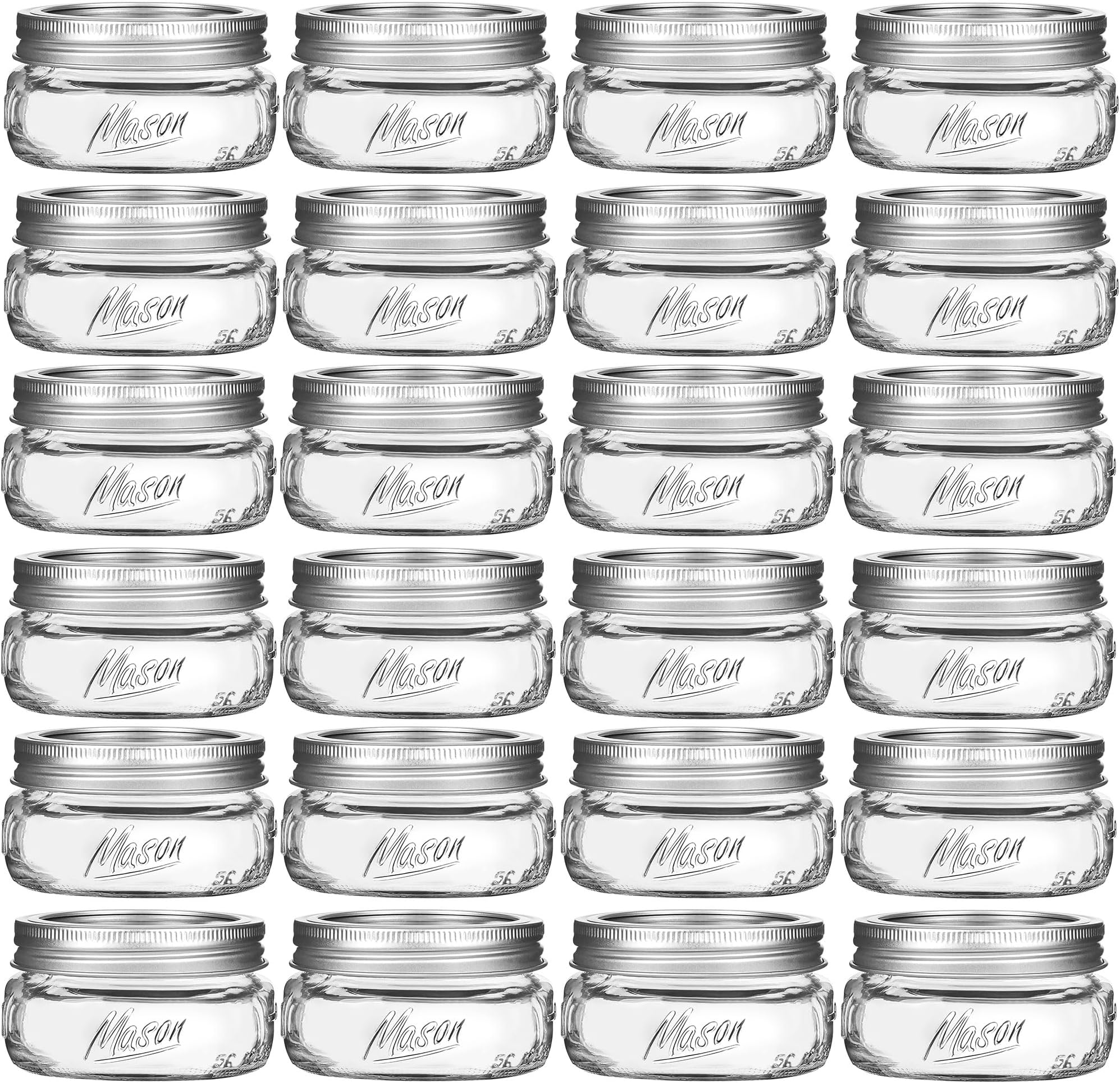 Amazon.com: Kerr Wide Mouth Half-Pint Glass Mason Jars 8-Ounces with ...