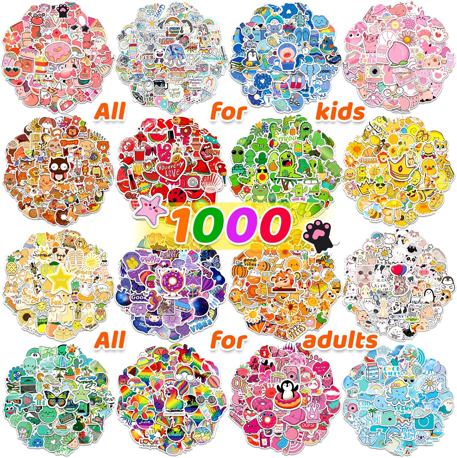 Amazon.com: 1000pcs Water Bottle Stickers, Stickers for Kids, Cute ...