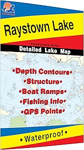 Amazon.com : Raystown Lake Fishing Map : Sports & Outdoors