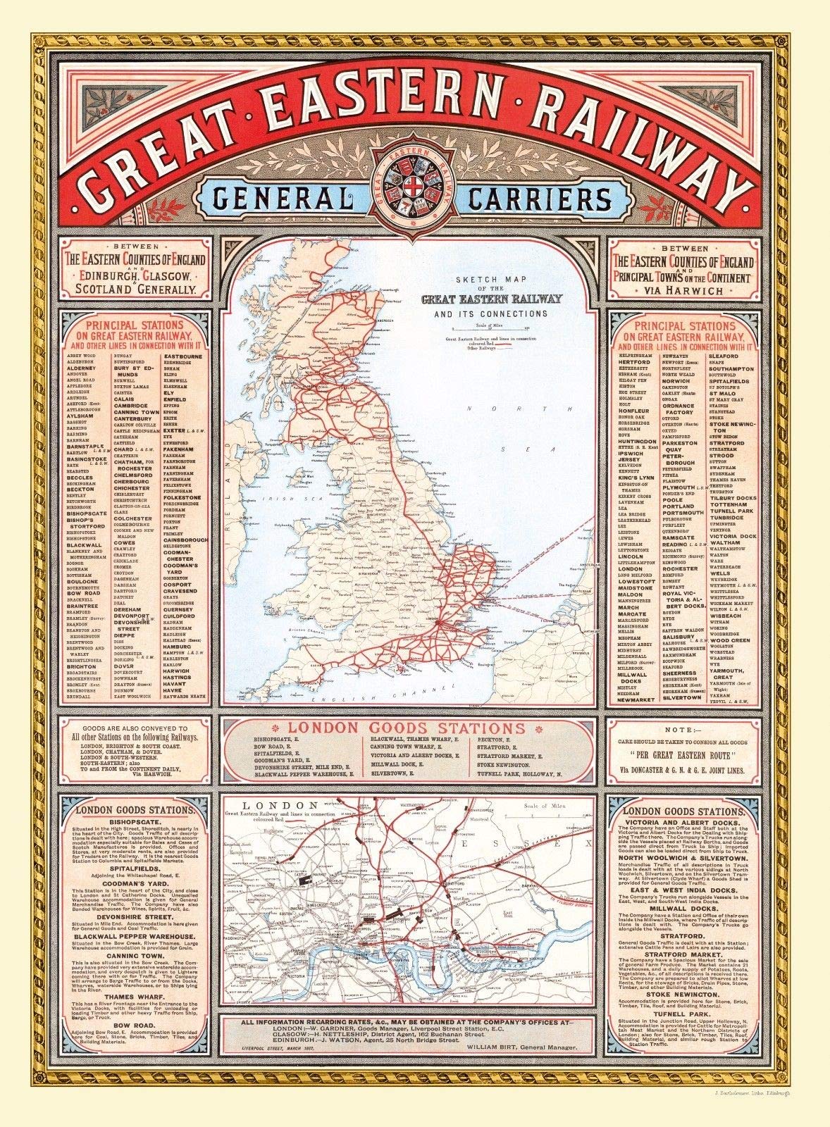 Old Great Eastern Railway Map 1000 Piece Jigsaw Puzzle (jg) : Amazon.co ...