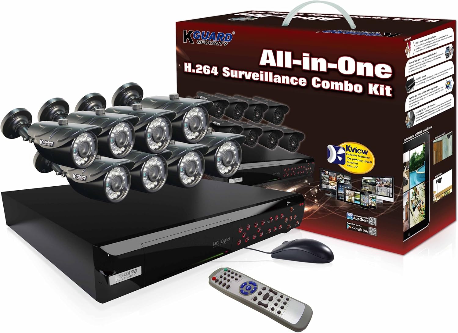 Amazon.com : KGUARD SecurityInc. NS1601-8CW214H-1TB NS Series 16 ...