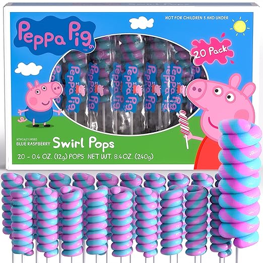 Amazon.com : Peppa Pig Swirl Lollipops Individually Wrapped 40Pk ...