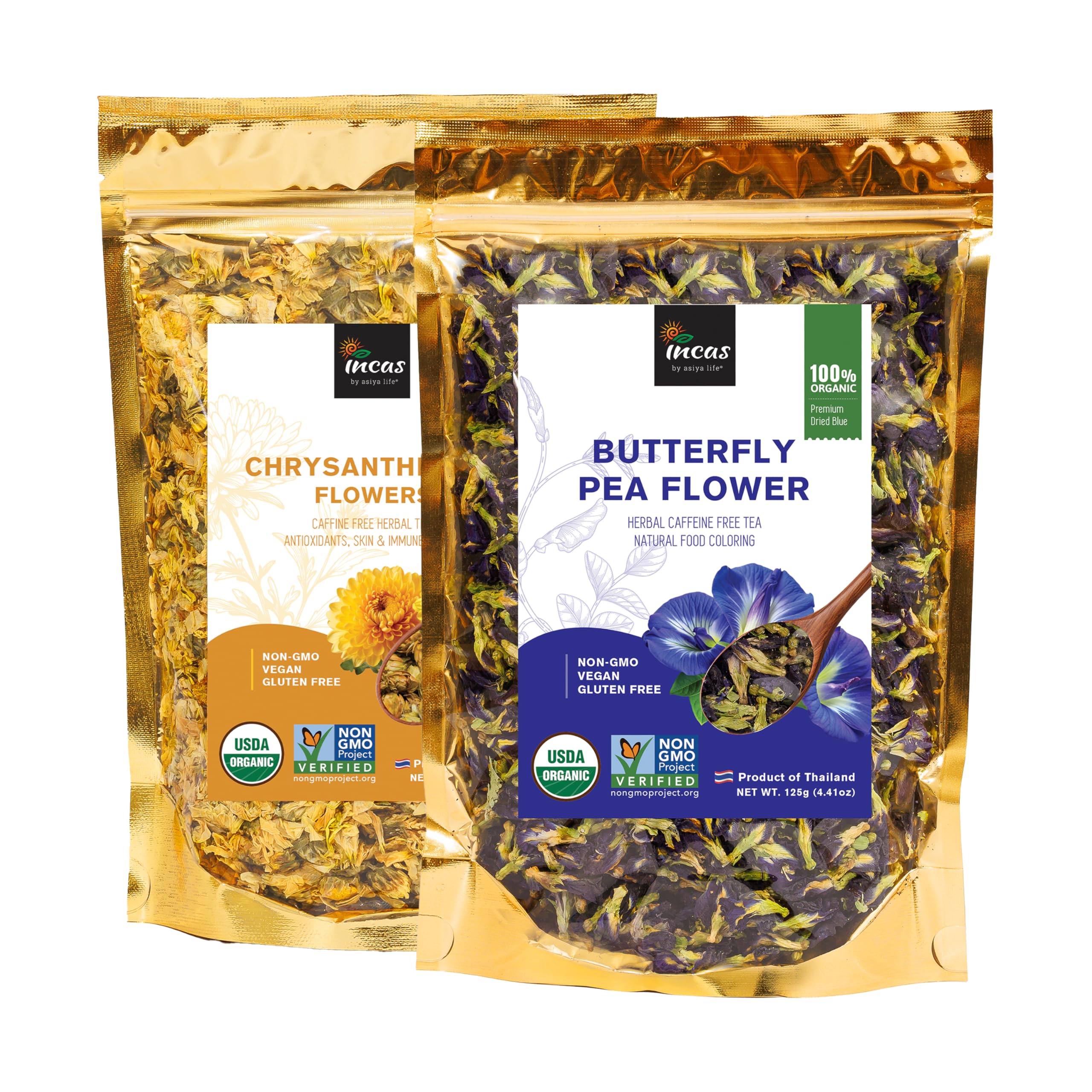 Amazon.com : INCAS 100% USDA Organic Butterfly Pea Flower ...