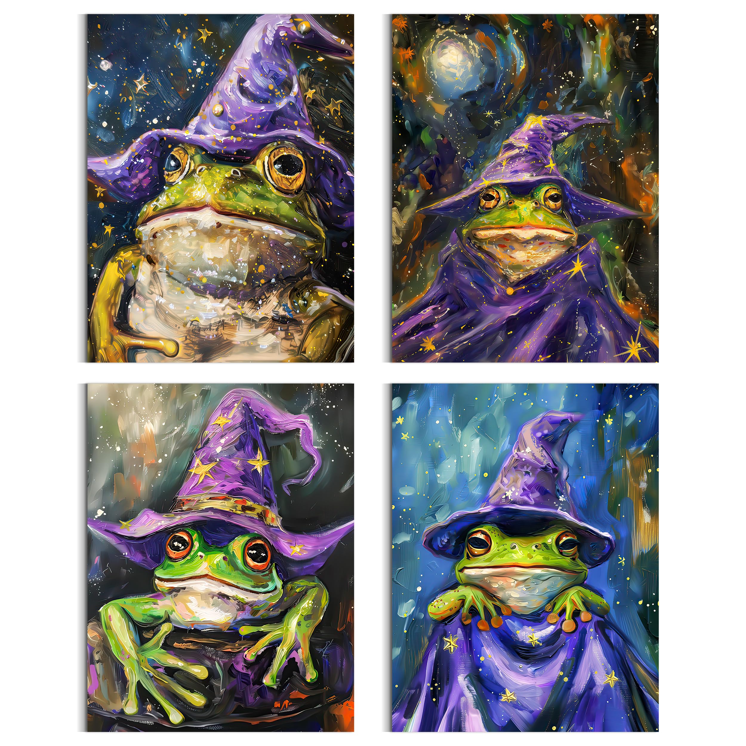 Amazon.com: HK Studio Hippie Frog Wizard Aesthetic Posters 13" x 17 ...