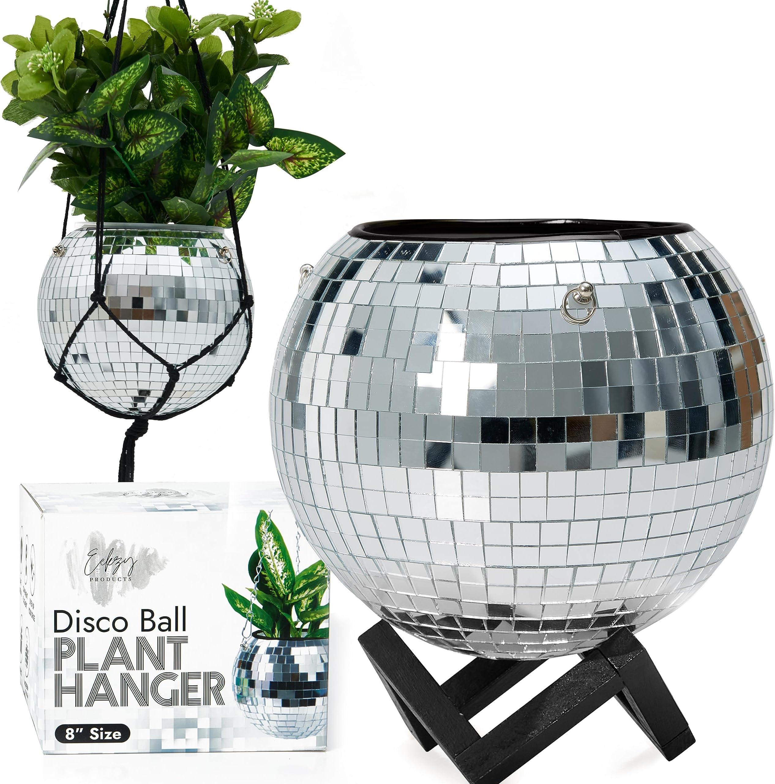 Amazon.com : Dazzlo Hanging Disco Ball Planter 6" - Disco Planter with ...
