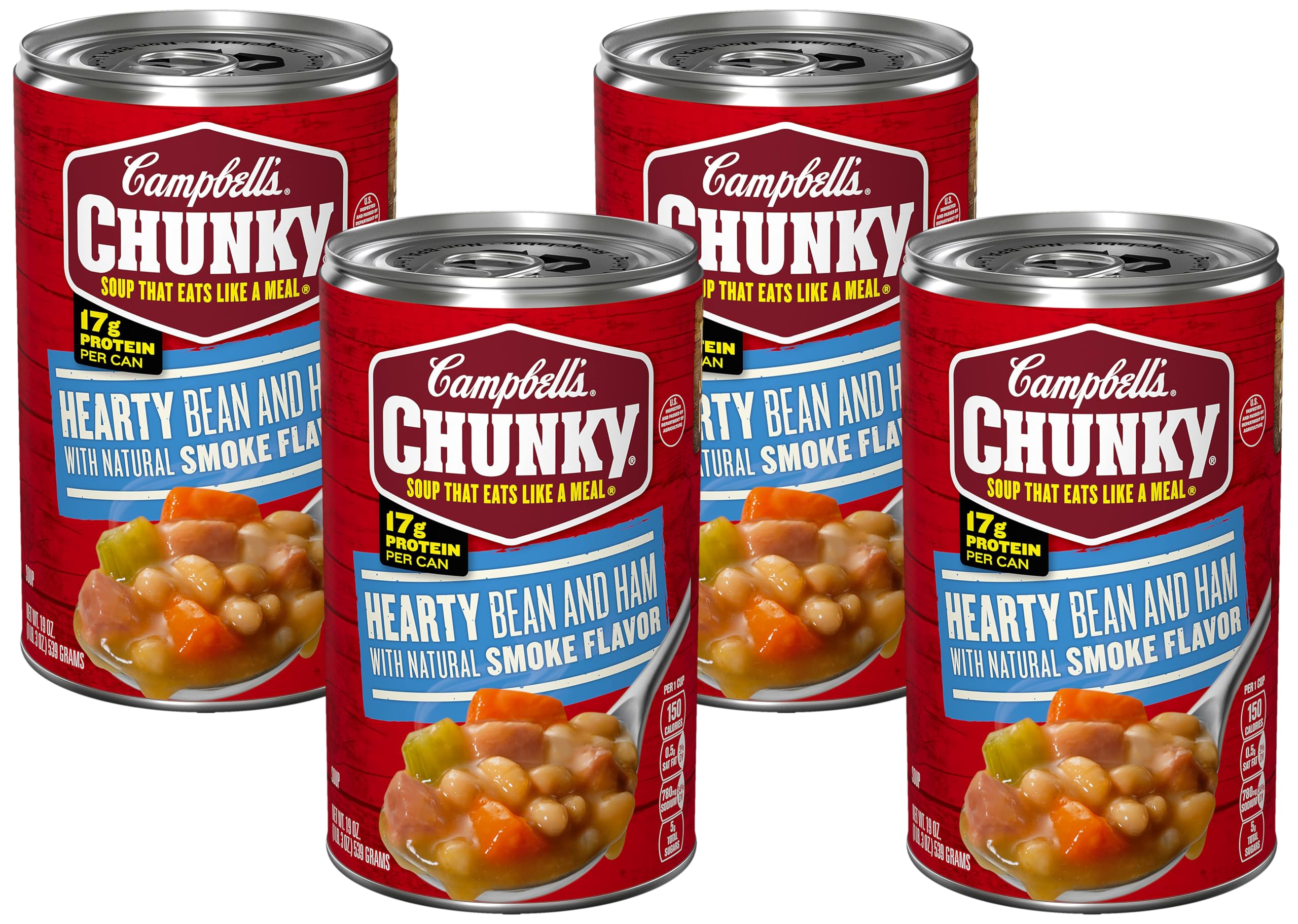 Amazon.com: Campbell’s Chunky Soup, Hearty Bean Soup With Ham, 19 Oz ...